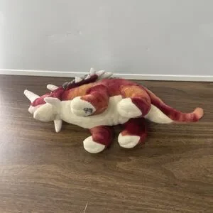 Fiesta | Toys | Vintage Fiesta Red Triceratops Plush Dinosaur Armored ...